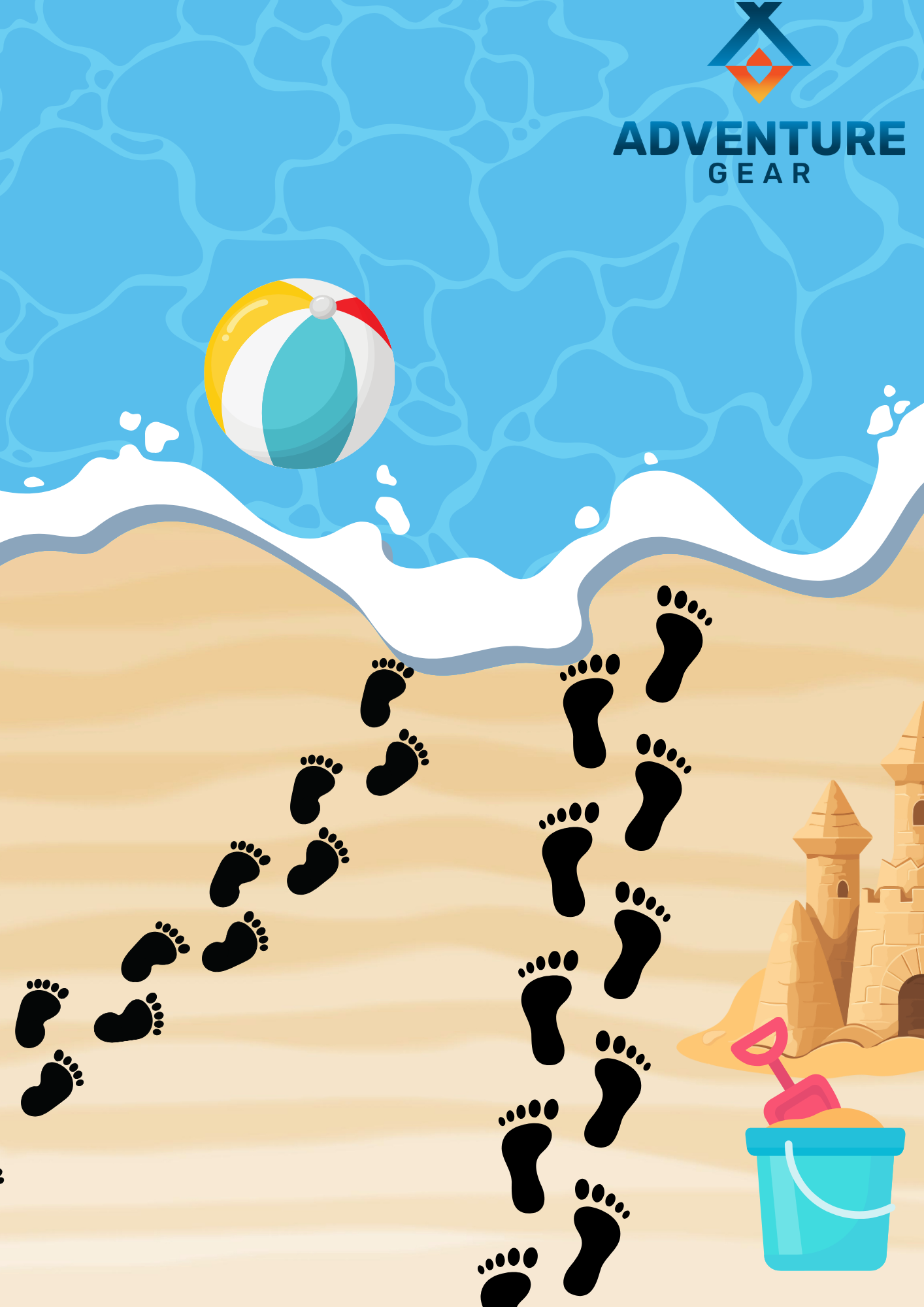 Adventure Gear Kids puzzle - Footsteps on the beach